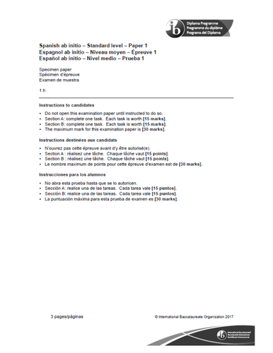 Ab Initio - Spanish - Paper 1 - Consumo | Teaching Resources