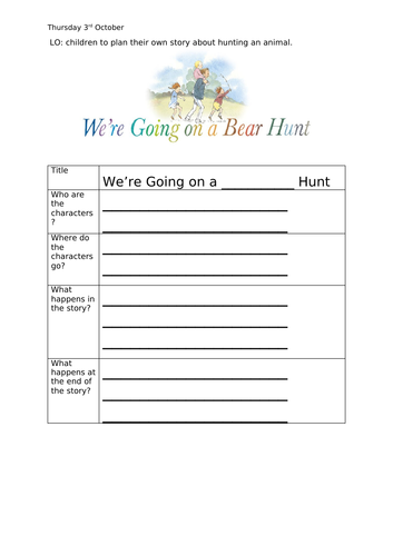 We're Going On A Bear Hunt - Year 1 - 1 week of planning and resources ...