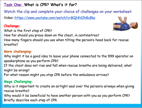 First Aid : CPR PSHE | Teaching Resources