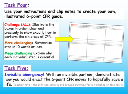 First Aid : CPR PSHE | Teaching Resources