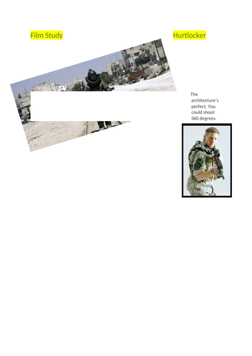 Hurtlocker Workbook for EDUQAS Film study | Teaching Resources