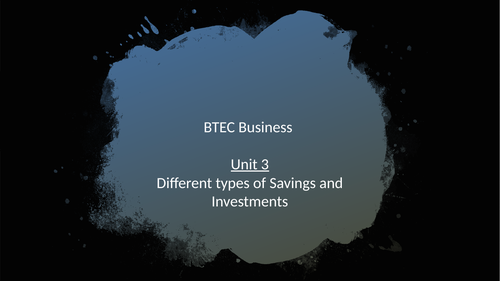 Unit 3 Savings and Investments | Teaching Resources