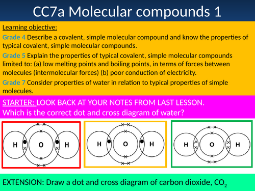GCSE EDEXCEL Science 9-1 - Chemistry - CC7a Molecular compounds ...