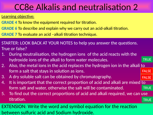 GCSE EDEXCEL Science 9-1 - Chemistry - CC8e Alkalis & neutralisation ...