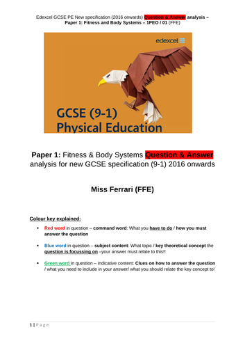 Over 200 GCSE PE Paper 1: human body and fitness questions and answers ...