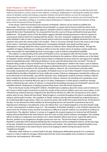 9 High Grade Macbeth Model Responses | Teaching Resources