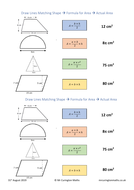 Area of 2D Shapes Match-Up | Teaching Resources