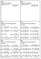 Algebraic fractions COLLECTION (Bundle) by cparkinson3 | Teaching Resources