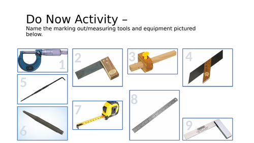 Marking out and Measuring tools starter activity | Teaching Resources