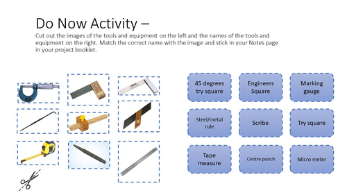 Marking out and Measuring tools starter activity | Teaching Resources