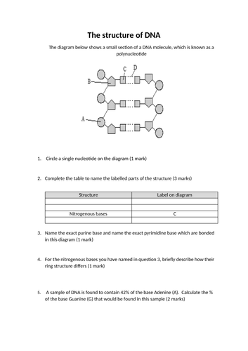CIE International A-level Biology TOPIC 6 REVISION (Nucleic acids and ...