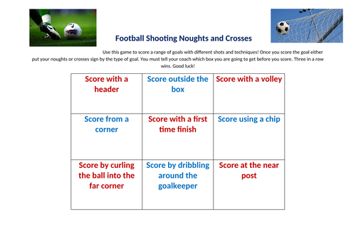 Football Shooting Game and Drill | Teaching Resources