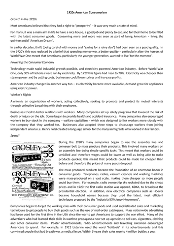 American Consumerism during the 1920s: Stocks, Shares and Credit ...