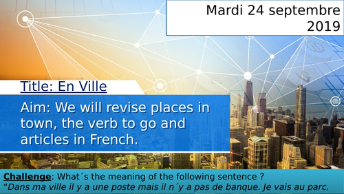 Places in town in French + aller à + articles à la, au, aux. Ma zone ...