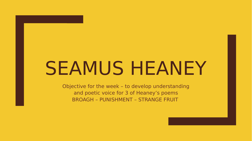 Seamus Heaney - 3 full Bog poem lessons | Teaching Resources