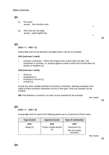 2 Lessons - AQA GCSE PE (New Spec) - Muscles/ Antagonistic Pairs ...