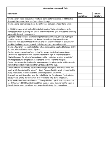 KS3 Science Homework bundle | Teaching Resources