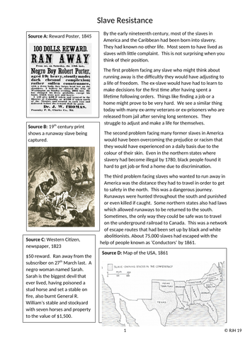 Slave Resistance | Teaching Resources