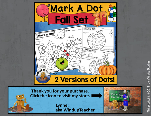 Fall Bingo Dot Dauber Worksheets - Do-A-Dot Marker Printable Activity ...