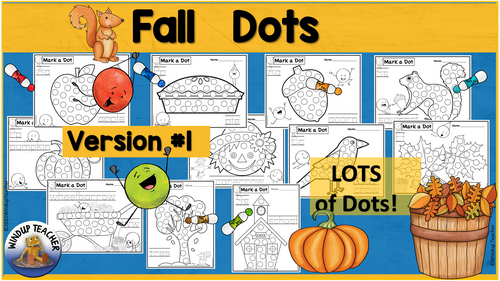 Fall Bingo Dot Dauber Worksheets - Do-A-Dot Marker Printable Activity ...