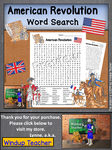 American Revolution Word Search - Hard for Grades 5 to Adult | Teaching ...