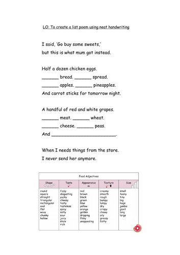 Year 1: Songs and Repetitive Poems (Week 2 of 2) | Teaching Resources