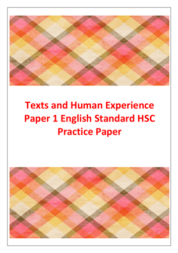 English Standard HSC Paper One Practice 2019 | Teaching Resources