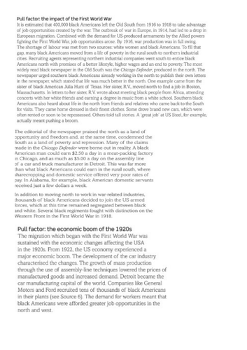 L4 - The Great Migration - Edexcel A Level History Civil rights USA ...