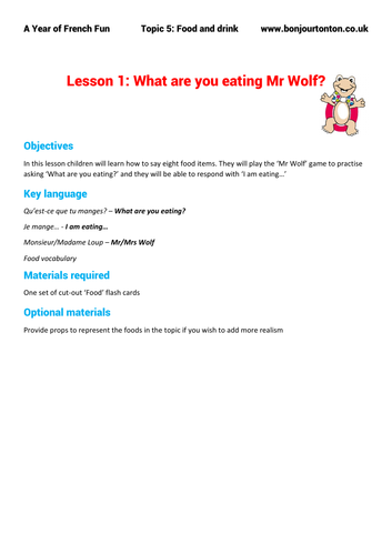 French food and drink - French basics - 3 lesson plan bundle | Teaching ...