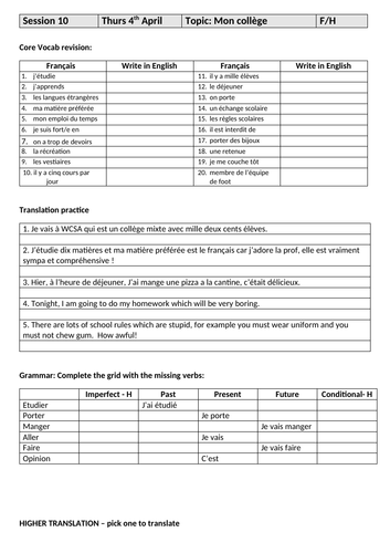 GCSE French Revision AQA | Teaching Resources GCSE French Revision AQA | Teaching Resources