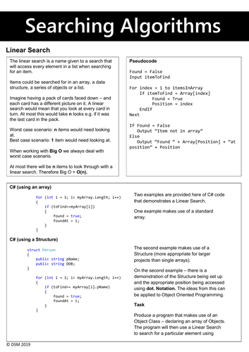 Linear Search vs Binary Search - A-Level Computer Science Searching ... Linear Search vs Binary Search - A-Level Computer Science Searching ...