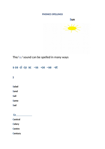 The/ s / sound | Teaching Resources