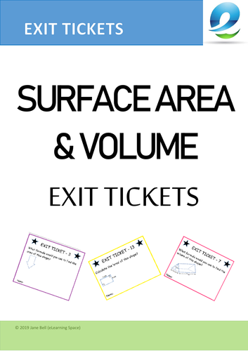 'Surface Area and Volume' - Exit Tickets | Teaching Resources