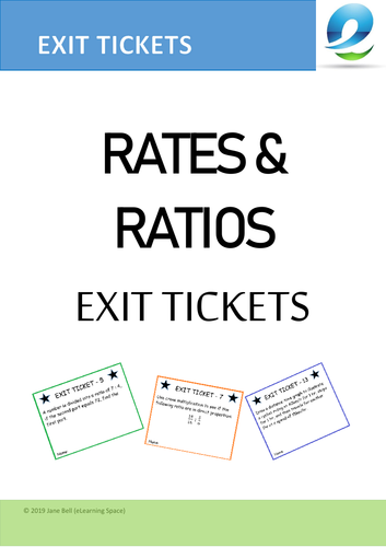 'Rates and Ratios' - Exit Tickets | Teaching Resources
