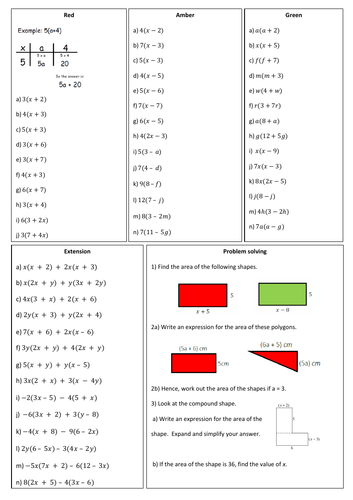 Expanding a single bracket | Teaching Resources Expanding a single bracket | Teaching Resources