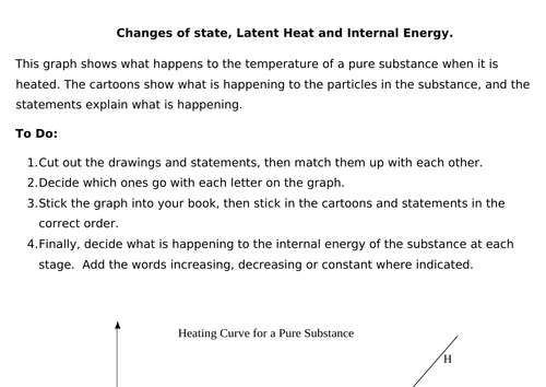 Changes of state, latent heat and internal energy | Teaching Resources