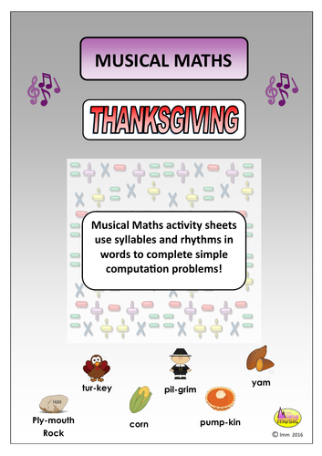 Musical Maths - THANKSGIVING | Teaching Resources
