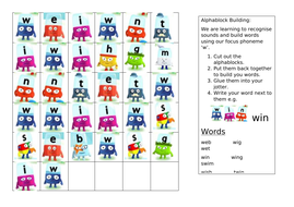 Alphablocks: Word Build 'w' | Teaching Resources