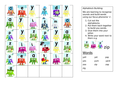Alphablocks: Word Build 'y and z' | Teaching Resources