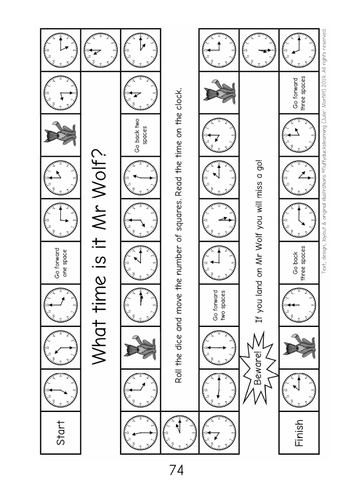 What time is it Mr Wolf? 3 differentiated time board games | Teaching ...