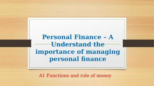 Unit 3 Personal Finance | Teaching Resources