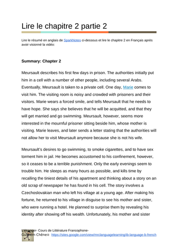 L'Etranger Albert Camus ( Resources) IB French B / IB Francais B (Beta ...