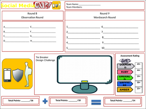 Social media + Online Safety Quiz | Teaching Resources