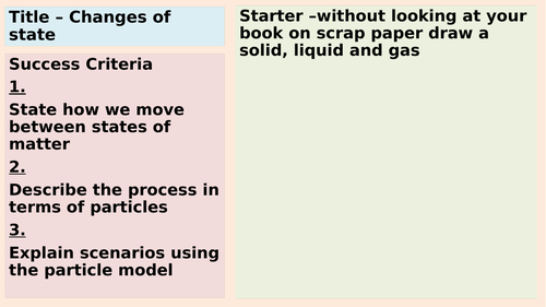 AQA Changes of State (two lessons) | Teaching Resources