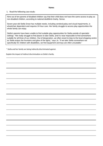 CTEC Health Social Care Unit 2 LO2 resources | Teaching Resources