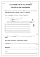 AQA Physics Required Practical - Acceleration | Teaching Resources