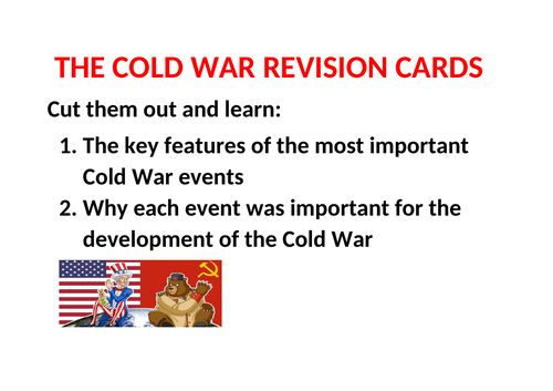 GCSE AND IGCSE COLD WAR REVISION CARDS | Teaching Resources GCSE AND IGCSE COLD WAR REVISION CARDS | Teaching Resources