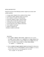 Metals and Reactivity | Teaching Resources
