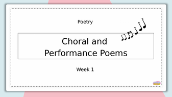 Year 6: Performance Poetry (Week 1 of 2) | Teaching Resources