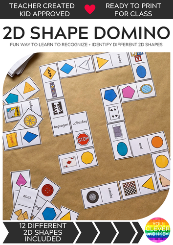 2D Shape Game - Domino Cards | Teaching Resources